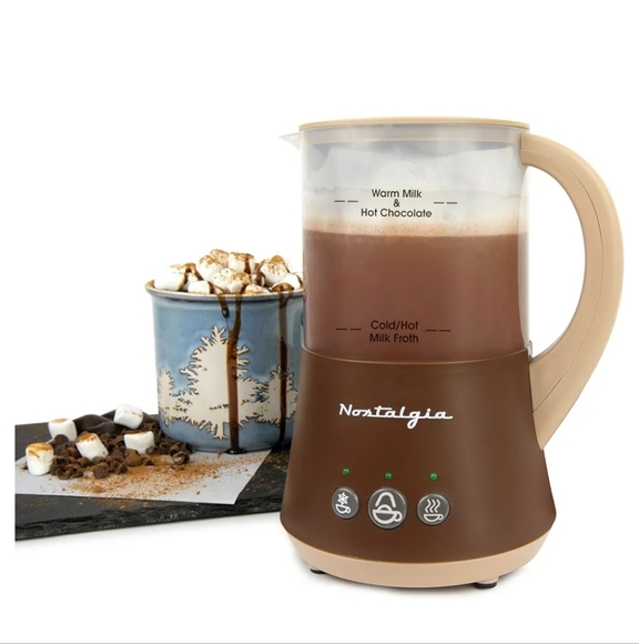 Amazon | Kitchen | Nostalgia Brown Frother And Hot Chocolate Maker ...